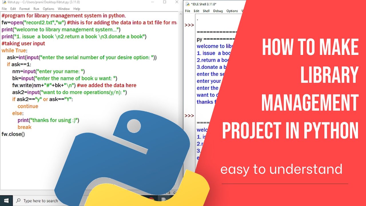 How To Make Library Management System Project in Python | #python #pythonprojects #pythontutorial