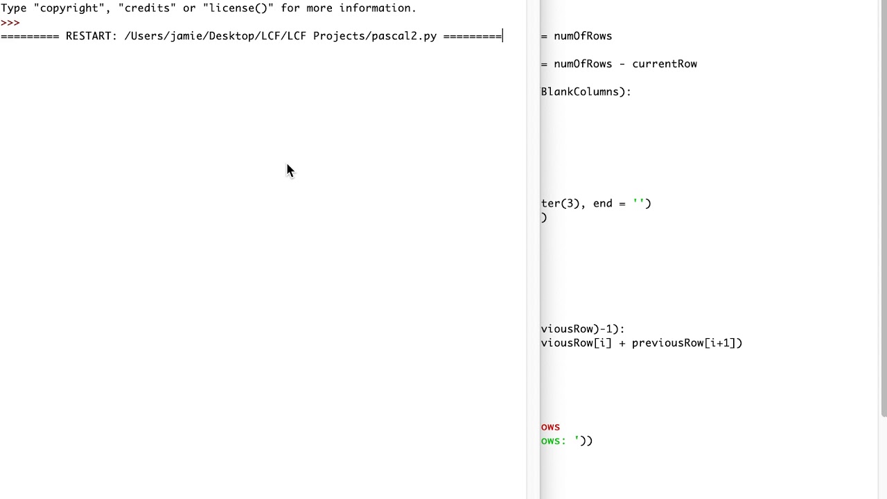 Python Programming Challenge 6: Printing the Pascal Triangle