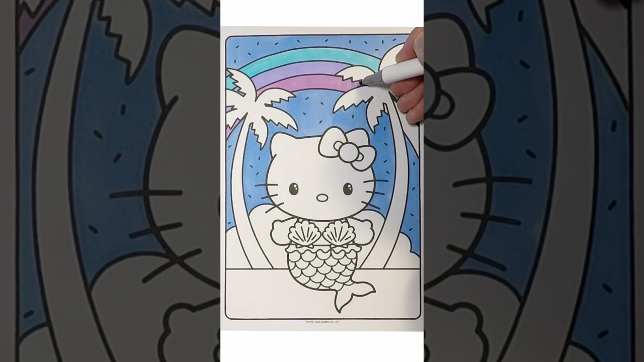 Hello Kitty Mermaid | Sanrio kids coloring | Coloring Pages | Ohuhu Markers | #hellokitty  #coloring