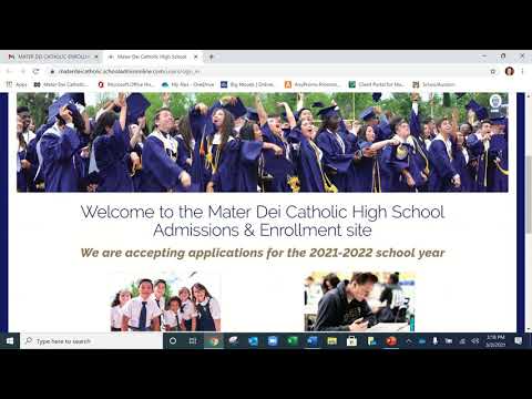 2021/2022 Mater Dei Registration - English