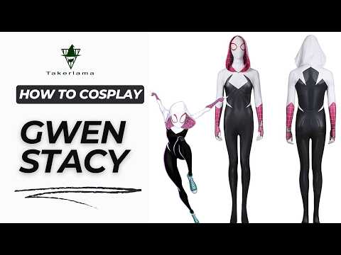 Gwen Stacy Cosplay Costume Jumpsuit Mask Spider-Man Across the Spider-Verse #Takerlama #superheroes