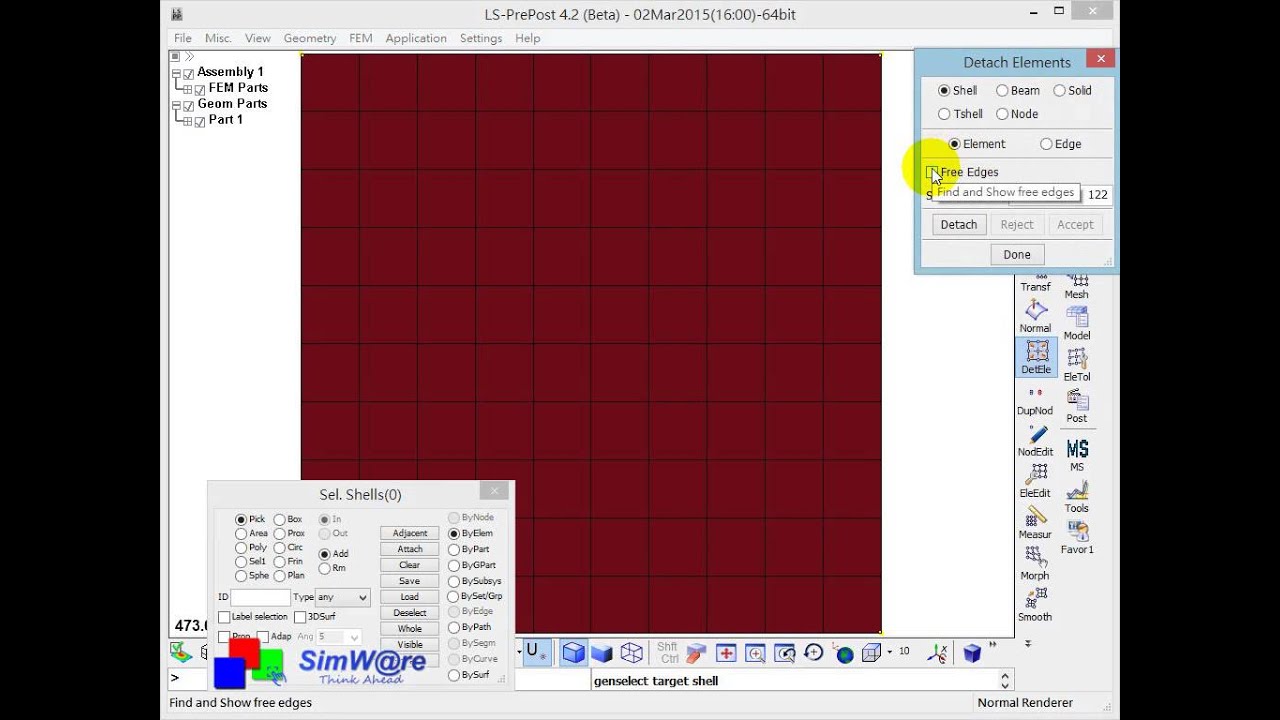 LS-PrePost Workshop11 - Detach Elements