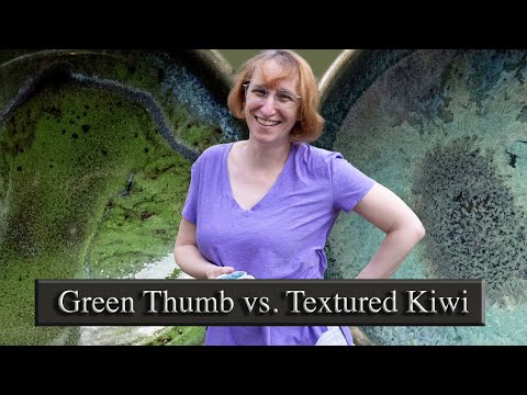 Mayco's Green Thumb vs. Spectrum's Textured Kiwi