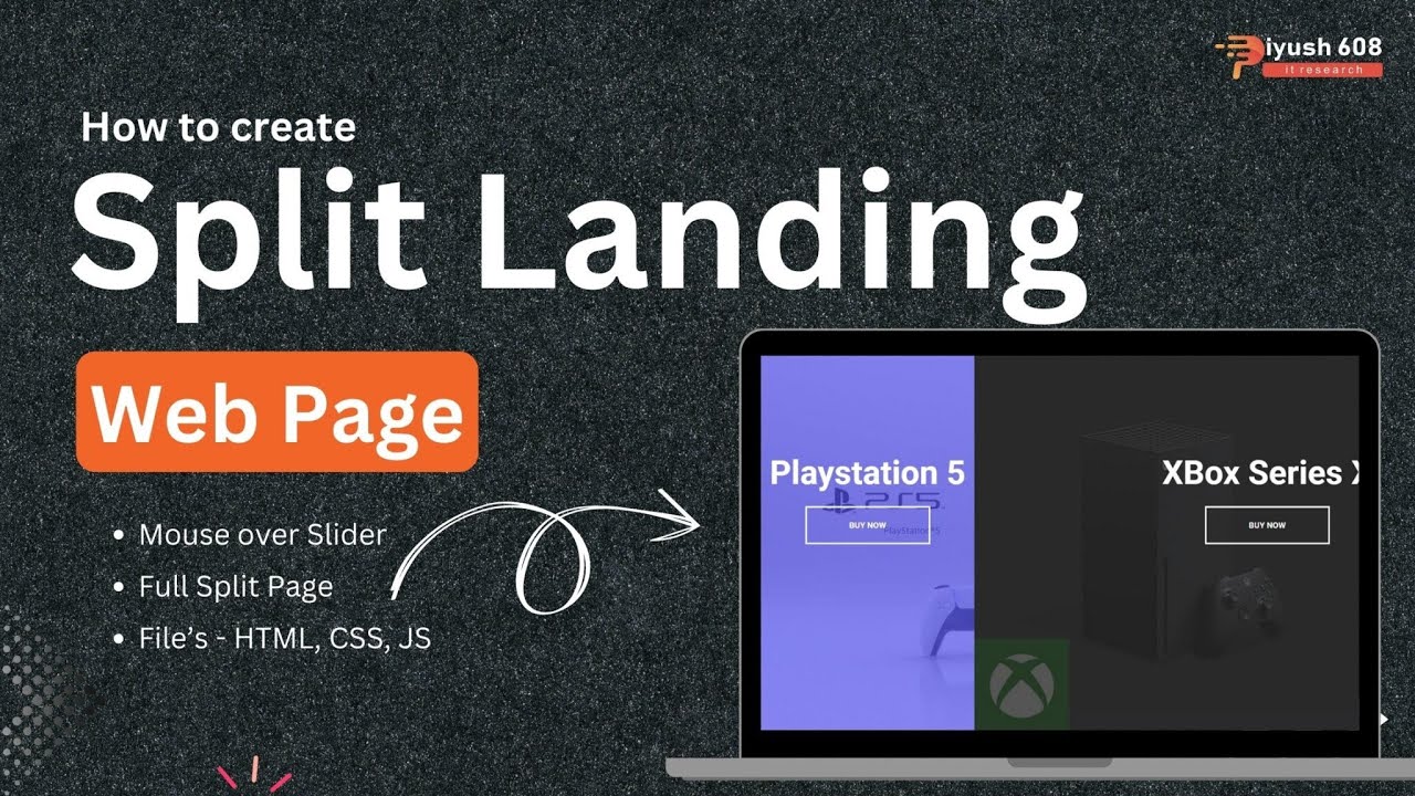 Split landing page in HTML, CSS (Download Code)