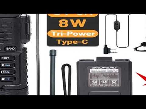 Baofeng UV-5R 8W 3800mAh Walkie Talkie Tri Power Type-C VHF UHF Dual Band Long Range For UV5R K5 Por