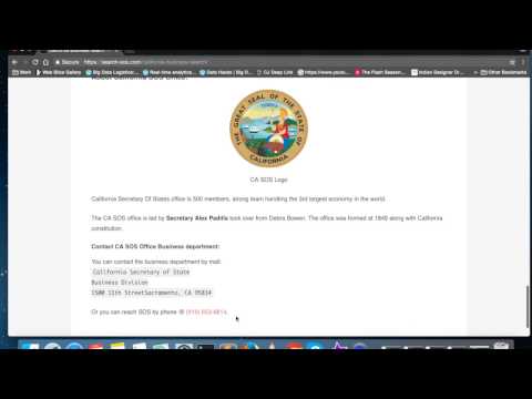 California Secretary Of States Business Entity and corporation search