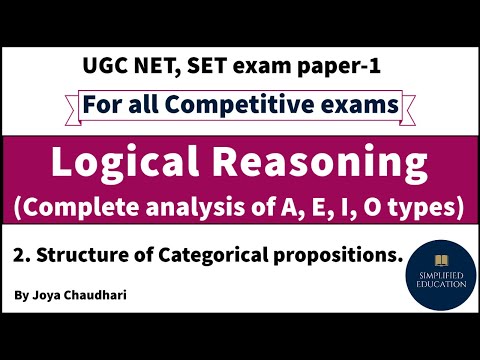 Structure of Categorical Propositions Video Lecture - Logical Reasoning for UGC NET