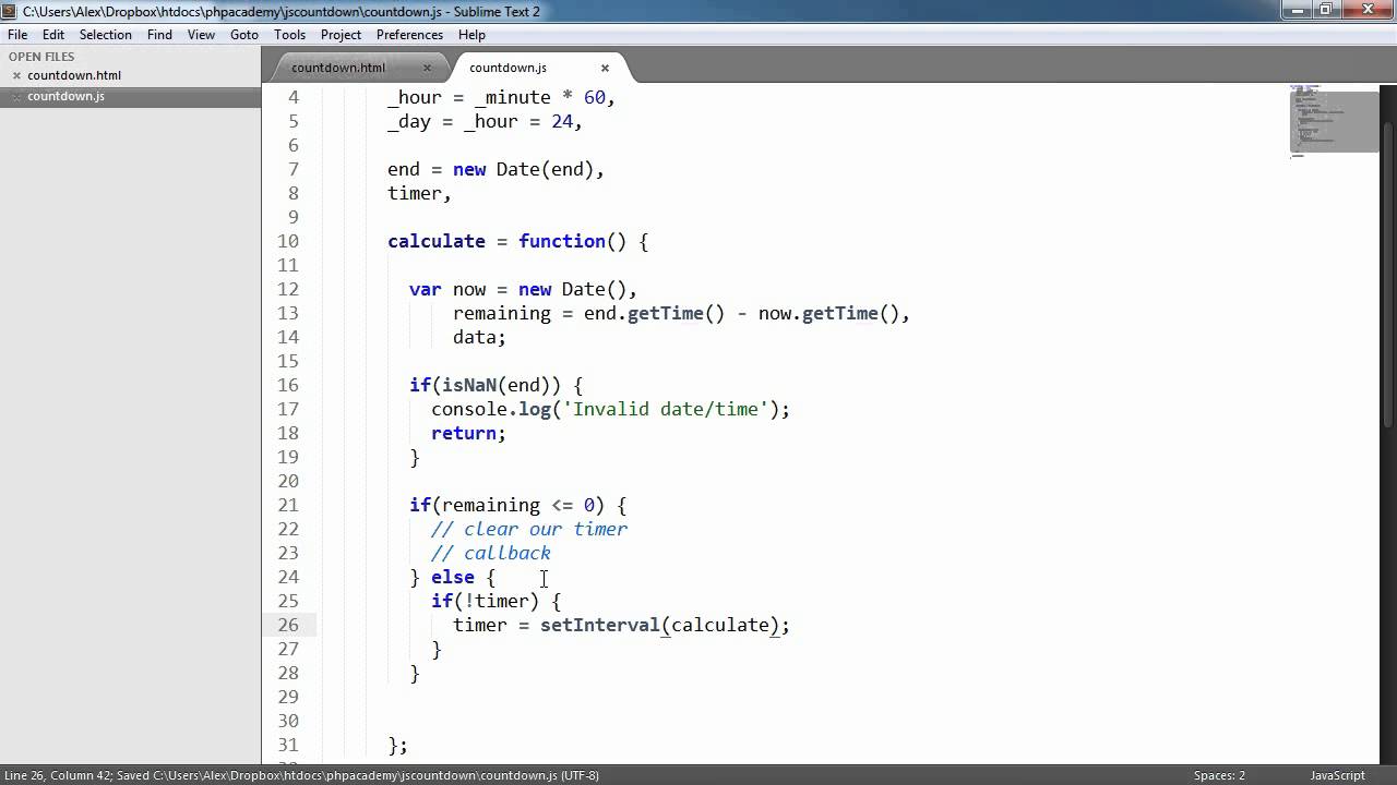 Pure JavaScript Countdown
