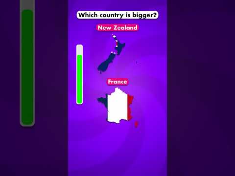 Which Country is Larger: New Zealand or France? ๐ณ๐ฟ๐ซ๐ท #Quiz #Size