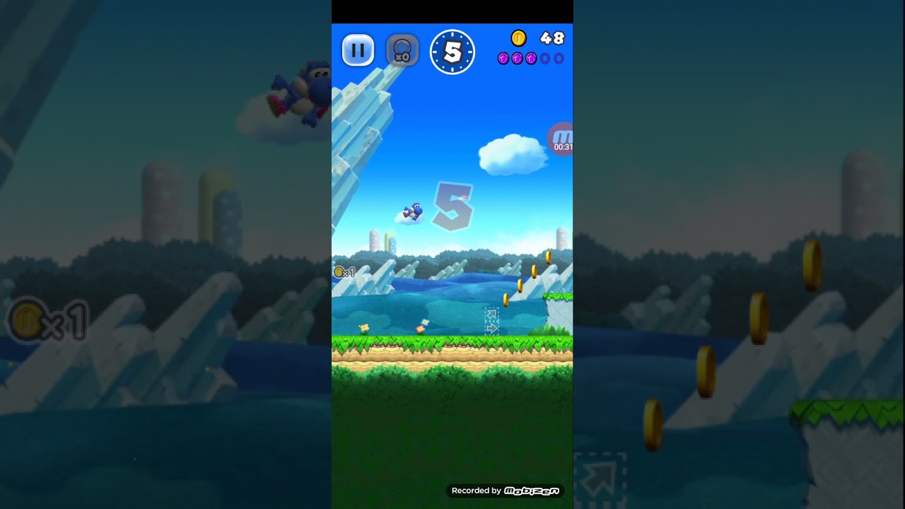 Super Mario Run: Blue Yoshi's time's up death!