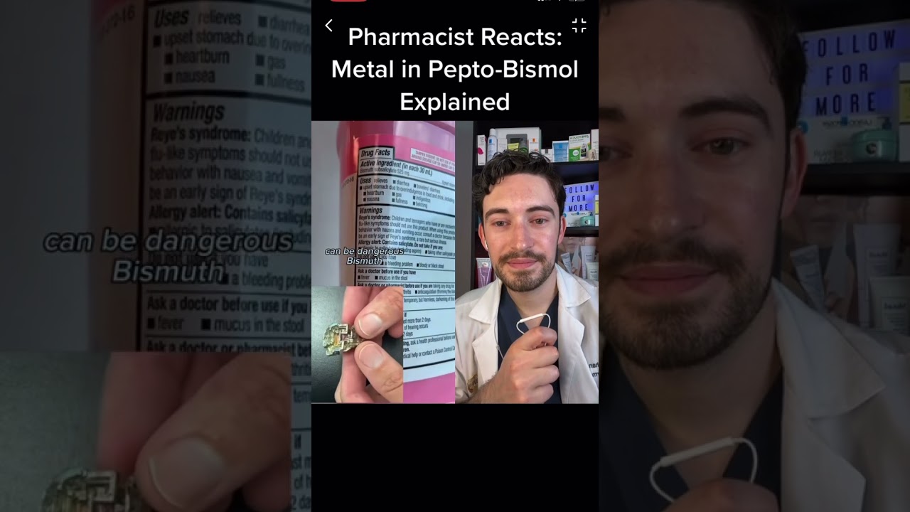 There’s METAL in Pepto Bismol? Not to worry though! #pharmacist #pharmacy #doctor #nurse #shorts