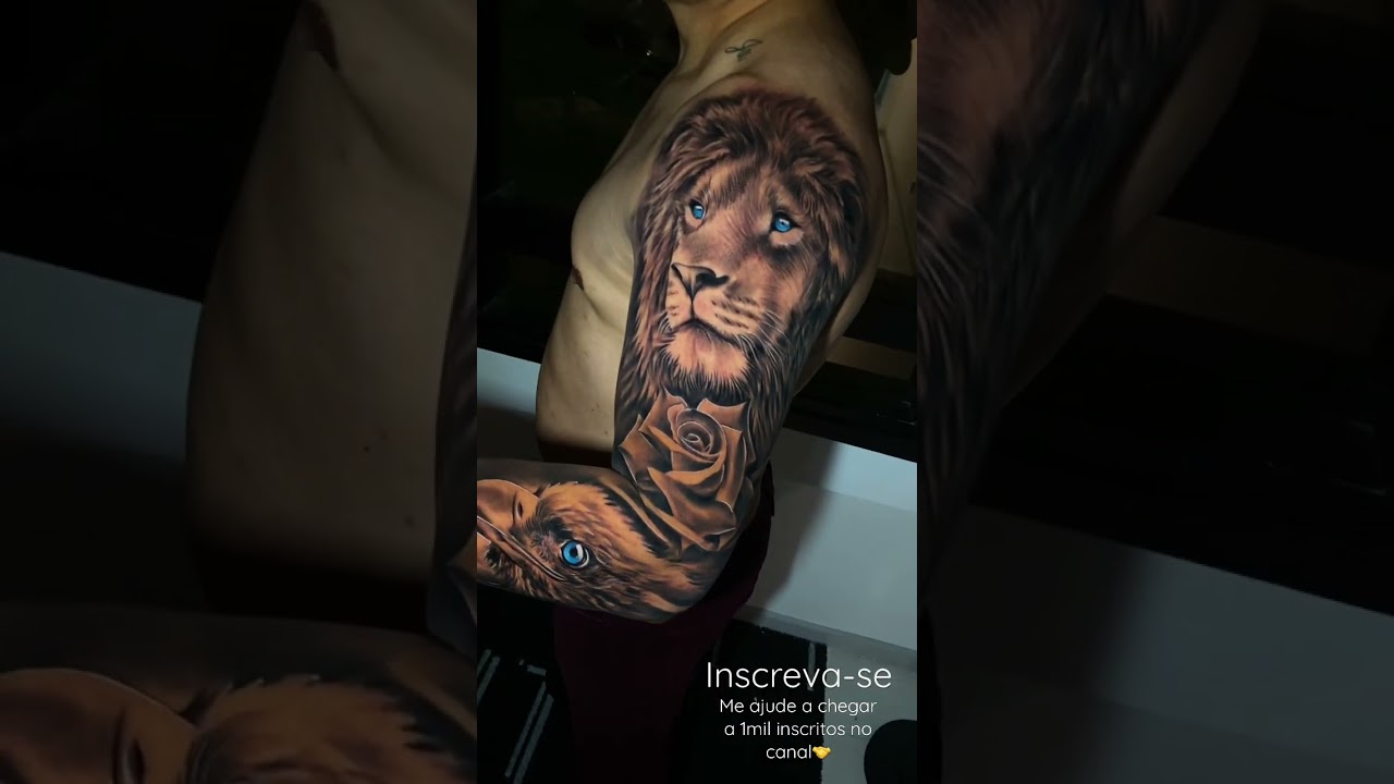 TATTOO LEÃO FECHAMENTO DE BRAÇO