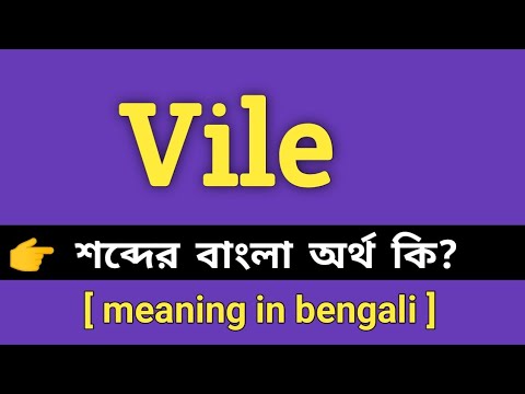 Vile Meaning in Bengali || Vile শব্দের বাংলা অর্থ কি || Bengali Meaning Of Vile