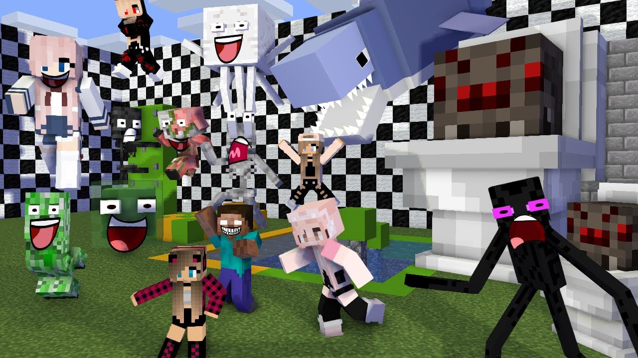 Monster School: Obstacle run challenge - Minecraft Animation