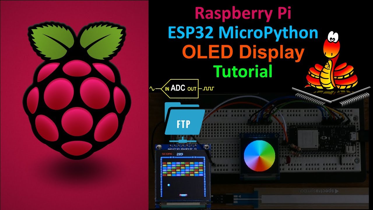 ESP32 MicroPython OLED Tutorial with ADC & FTP