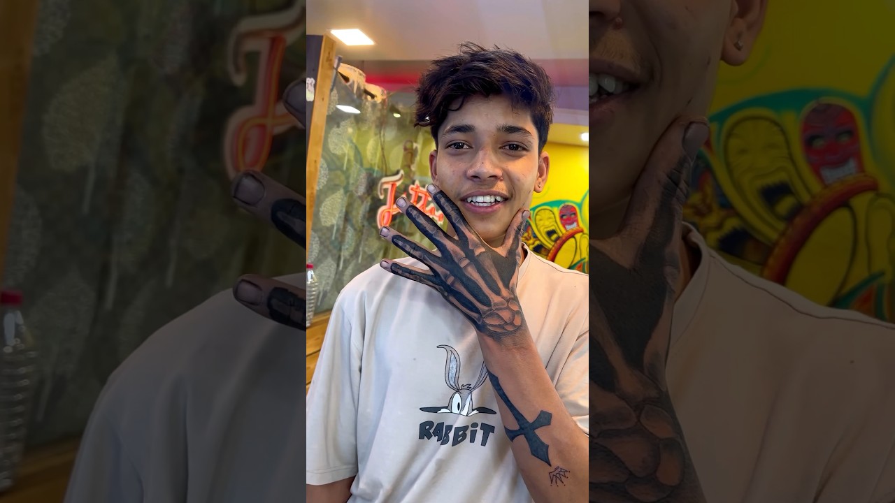 the skeleton 💀 hand tattoo #skeleton #skeletonhand #shortvideo #tranding #amazing #youtubeshorts