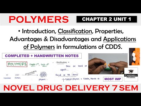 Polymers (complete) | Classifications | Properties | Applications | Ch 2 U 1 || ndds 7th Semester