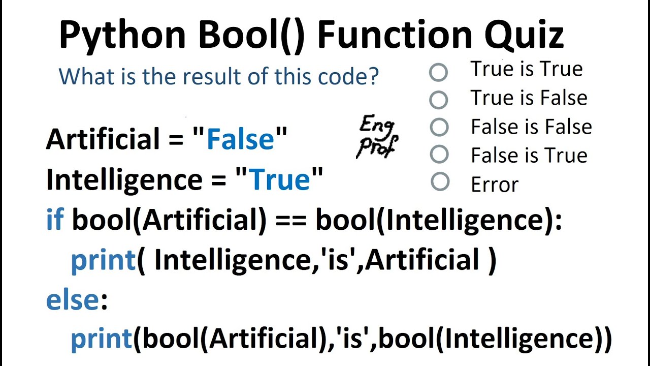 Python Bool Function and Strings Example
