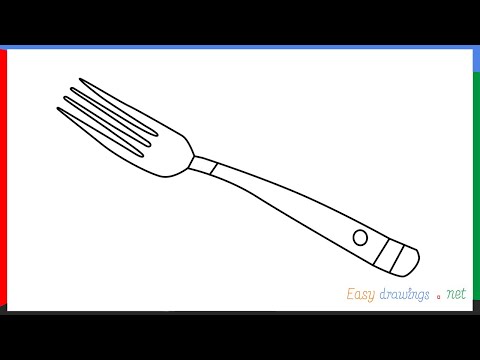 how to draw a fork step by step for beginners