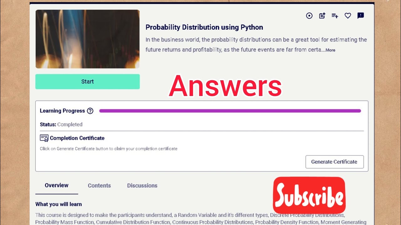 Probability Distribution using Python answers for Infosys spring bored certificate.#infosys