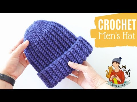Crochet Simple Classic Men's Hat / Beanie Tutorial