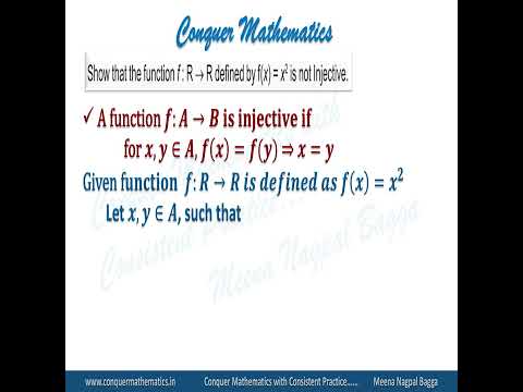 Injective Function - To check f(x)= x^2 is injective or not - Class 12 Mathematics - XII-R&F-23