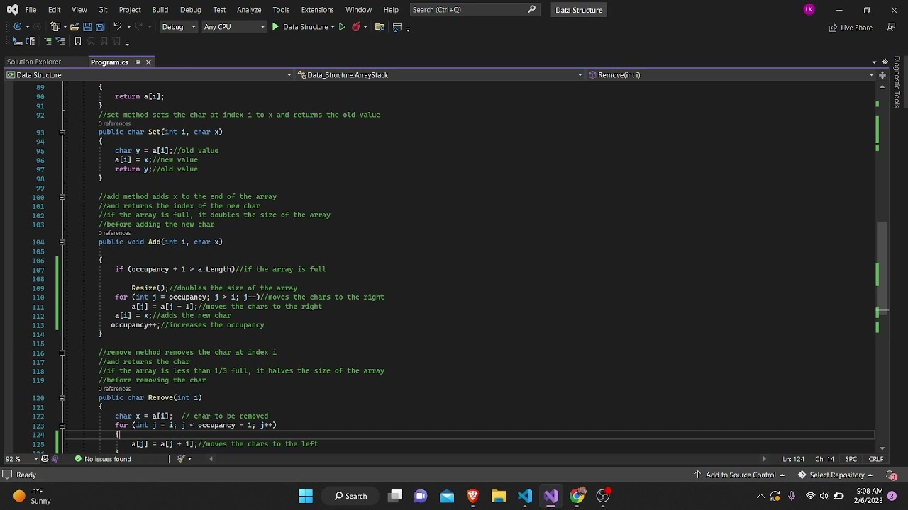 Phase 1 ArrayStack Class