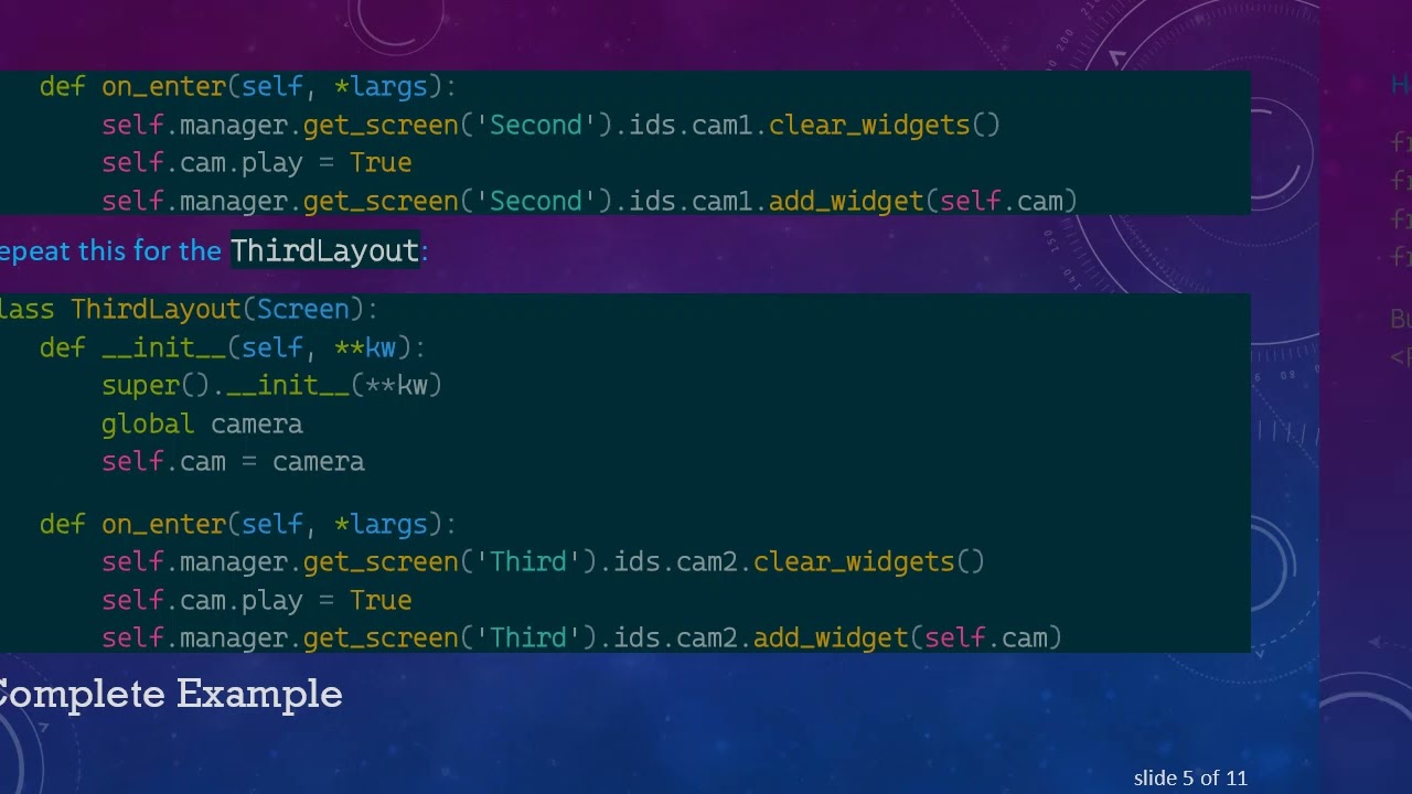 How to Use a Single Camera Instance Across Multiple Screens in Kivy