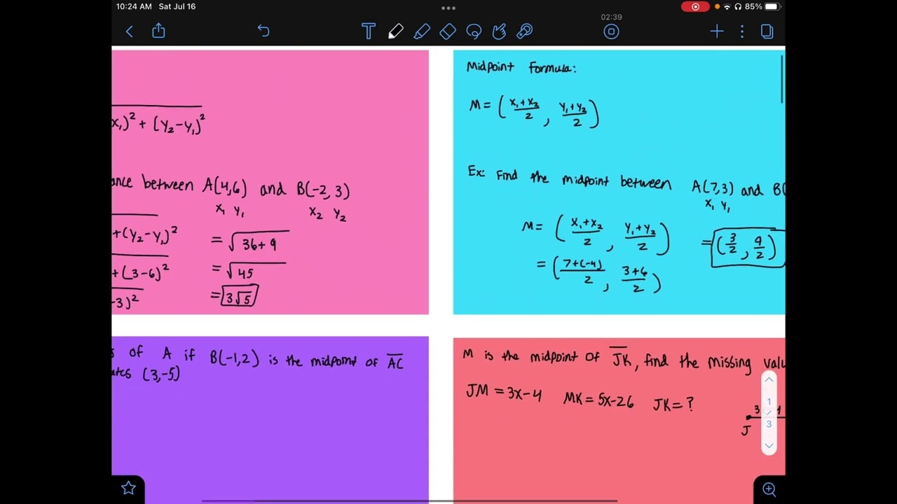 Distance and Midpoints