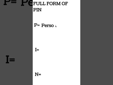 FULL FORM OF PIN #fullform #learningvocabulary #biology #vocabulary #rightanswers