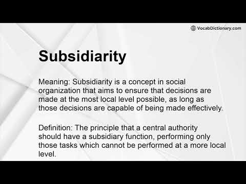 Subsidiarity Meaning