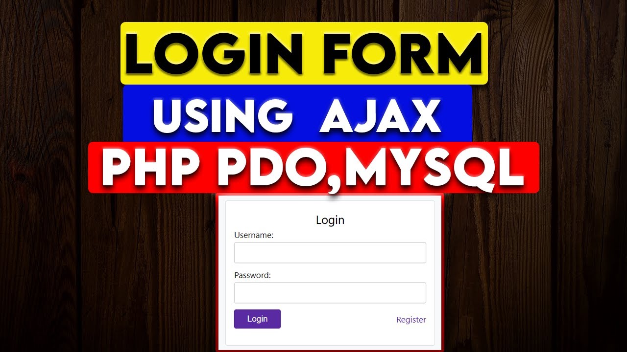 Login system using AJAX, PHP, MYSQL,PDO
