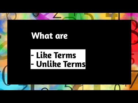 What are Like Terms and Unlike Terms | Introduction to Algebra | Pythagoras Math