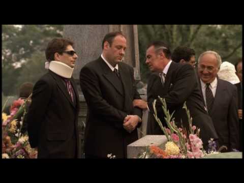 The Sopranos Episode 4 AJ Stares at Tony at Jackie Aprile Funeral