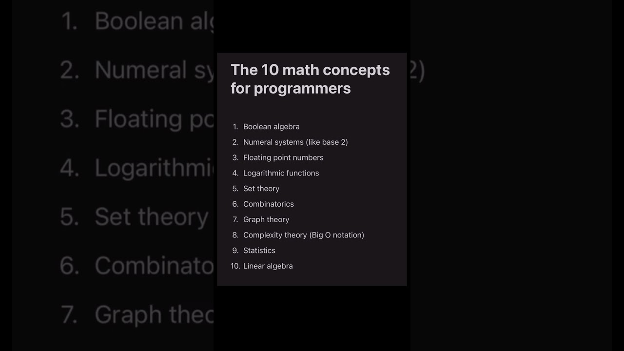 The 10 math concepts For Programmers