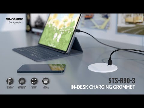 STS-R90-3 In-Desk Charging Grommet: Functional and productivity-enhancing desk accessories.