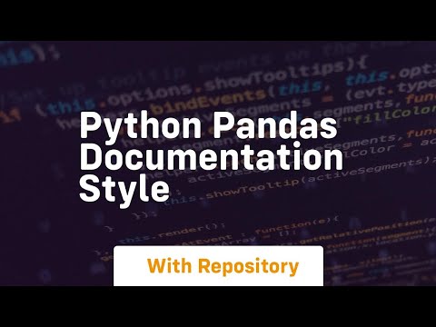python pandas documentation style