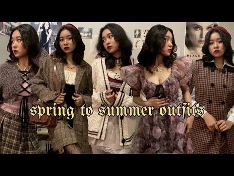 some spring to summer outfit ideas *dark academia & coquette*