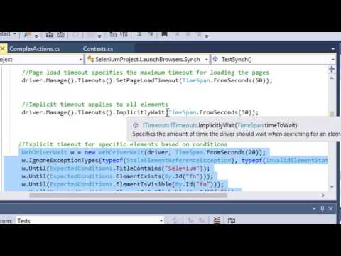 Lecture 11 - Synchronization in Selenium in C#.Net