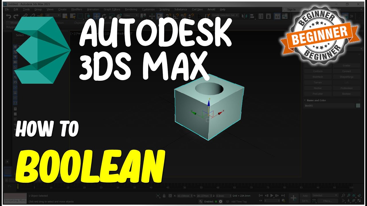 3Ds Max How To Boolean Tutorial