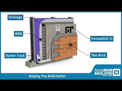 Commercial Thin Brick Installation with PermaBASE CI Insulated Cement Board