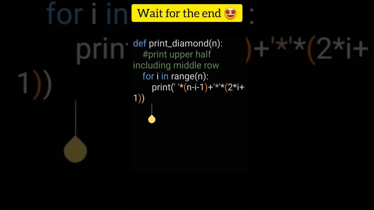 Diamond Shape Star ✨ Pattern in Python #shortsfeed #shorts #python #coding