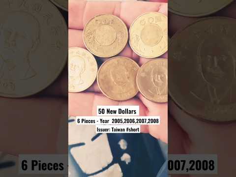 6 Pieces - 50 New Dollars Year 2005,2006,2007,2008 - Taiwan Coins - Issuer:Taiwan ( Features )#short