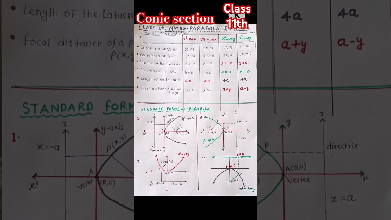 Conic section|Parabola hyperbola ellipse|Class 11th #maths #cbse #shorts