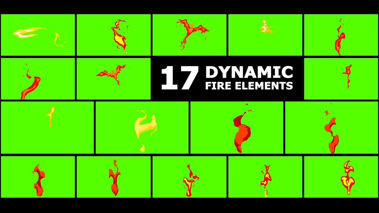 Green Screen Dynamic Fire Elements + (Free Template)