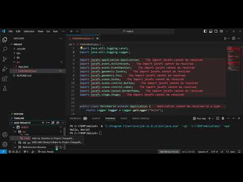Working with JavaFX in VSCode IDE