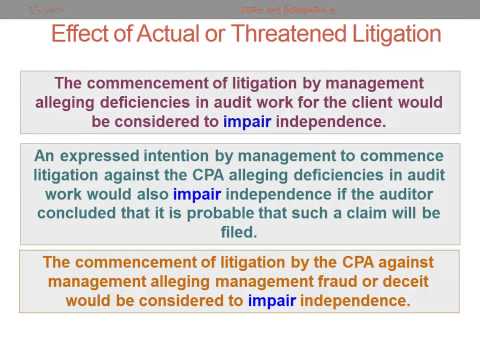 Effect of Actual or Threatened Litigation Revisited