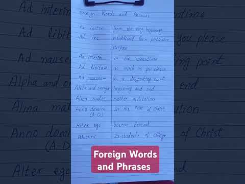Foreign Words and Phrases