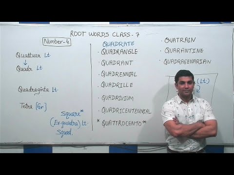 ROOT WORDS in English vocabulary CLASS 7 Quadra/ Tetra/ Quadr