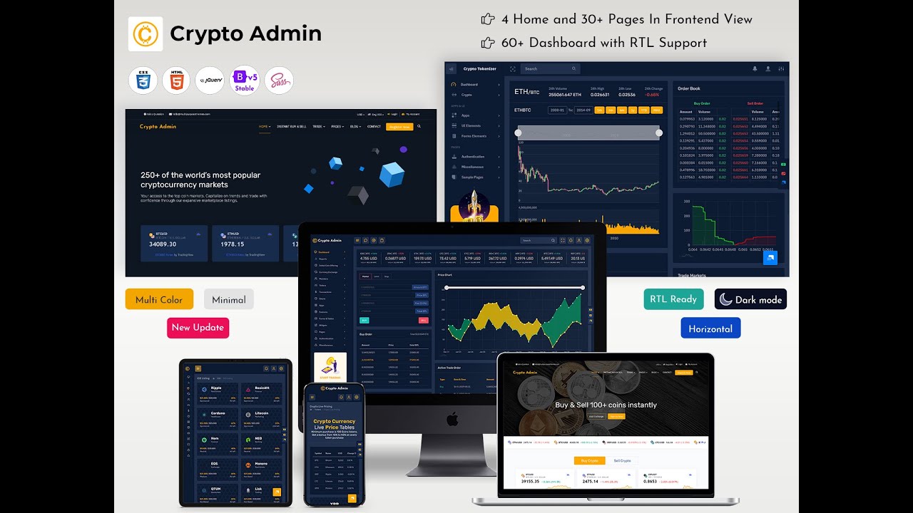 Crypto Tokenize Admin Template Bootstrap with Dark Theme